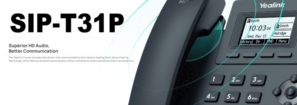 Yealink SIP-T31P Dubai - VoIP Phone with 2 Lines & HD voice UAE